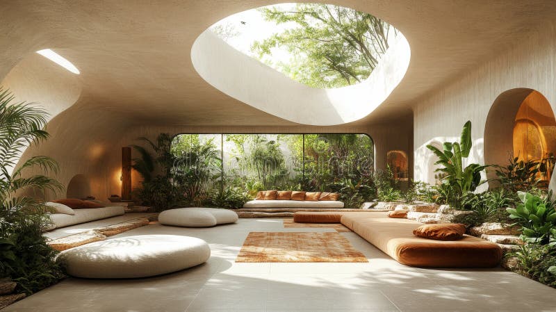 Cozy Indoor Space with Natural Light and Greenery Creating a Tranquil ...