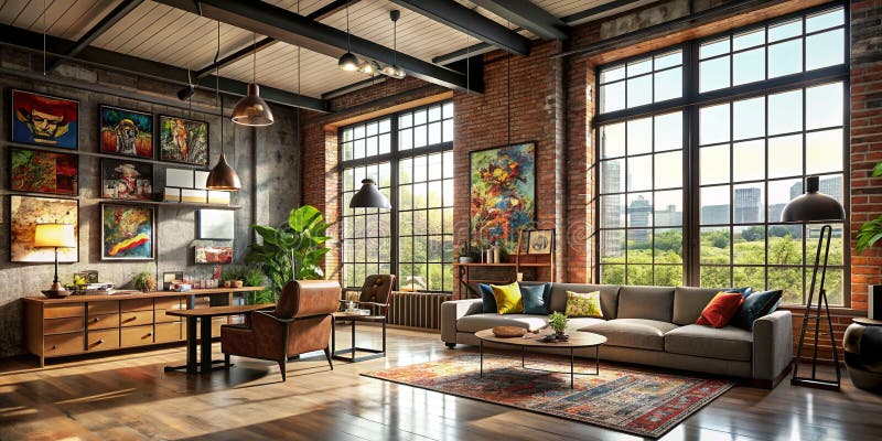 Cozy Industrial Chic Themed Accommodation with Classic Comic Book Style ...