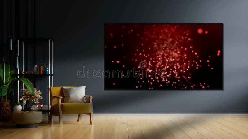 Cozy Interior with Animated Shadow and Abstraction on the Wall. Mockup ...