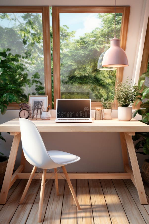 Cozy Interior of a Modern Workplace with a Laptop at Home in ...