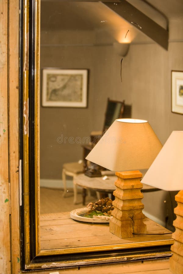 Cozy Interior Reflection in Mirror Stock Photo - Image of feel, tones ...