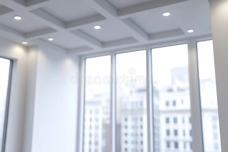 A Cozy Interior Room with a Large Window and a Clock on the Wall ...