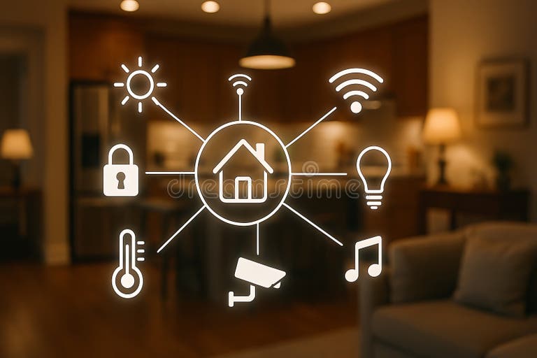 A Cozy Interior Scene with a Smart Home Automation Control System ...