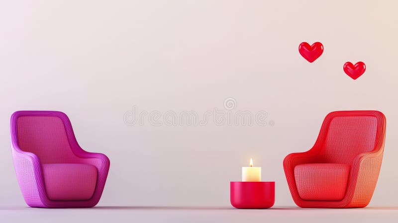 A Cozy Intimate Setting Featuring Vibrant Red and Pink Chairs with a ...