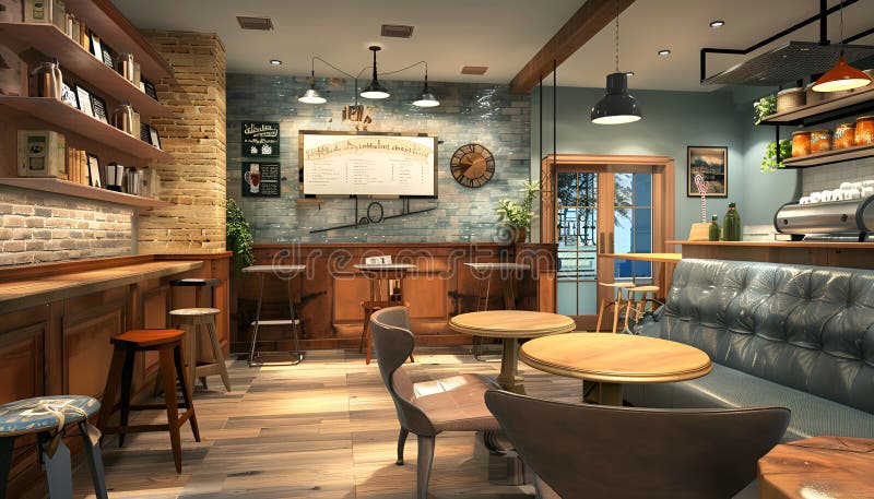 Cozy and Inviting Coffee Shop Interior Stock Photo - Image of chair ...