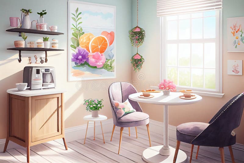 A Cozy and Inviting Snack Area with a Boho-style Decor, Featuring Soft ...