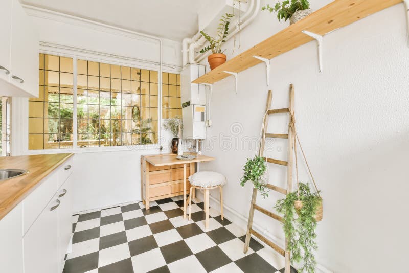 Cozy kitchen zone stock photo. Image of contemporary - 239617188