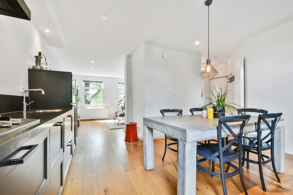 Cozy kitchen zone stock image. Image of modern, inside - 235565639