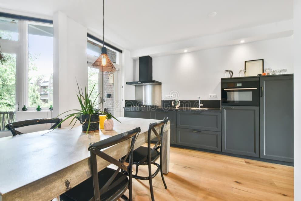 Cozy kitchen zone stock photo. Image of inside, residential - 235565702