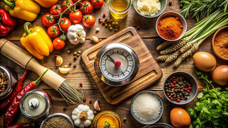 A Cozy Kitchens Culinary Countdown Elevated Aerial View of a Kitchen ...