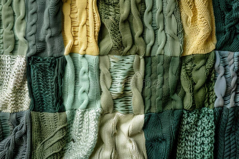 Cozy Knitted Background with Detailed Soft Yarn Texture and Neutral ...
