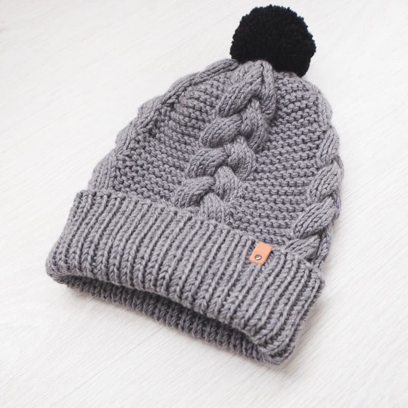Cozy knitted winter hat stock photo. Image of comfortable - 163405916
