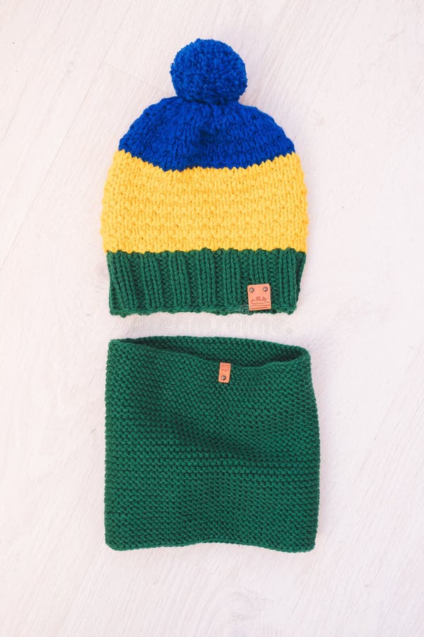 Cozy knitted winter set stock image. Image of beauty - 163196659