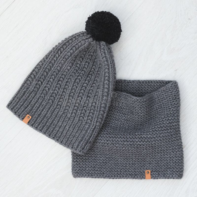 Cozy knitted winter set stock image. Image of accessory - 163405921