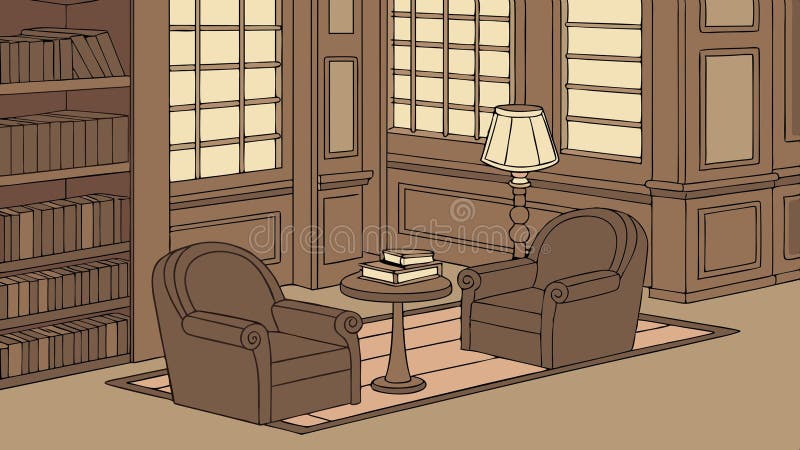 Cozy Library Interior, Reading Room Vector Design Generative AI Stock ...