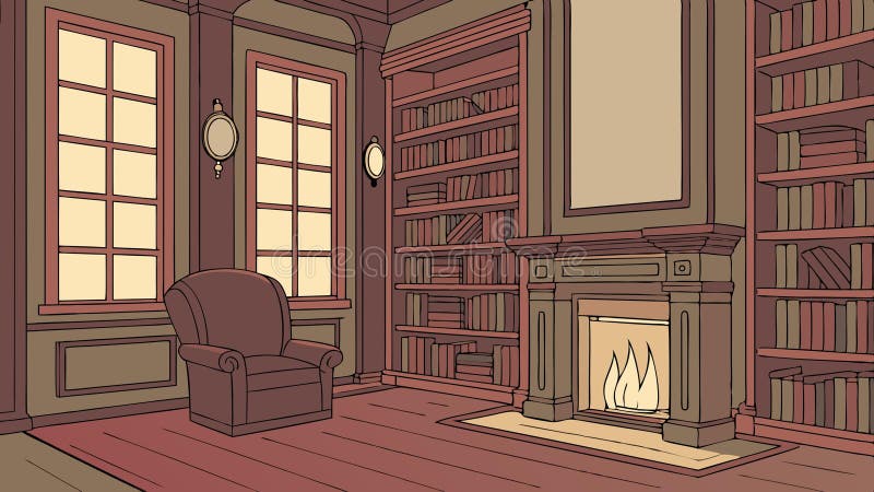 Cozy Library Interior, Warm Reading Space Vector Design Generative AI ...