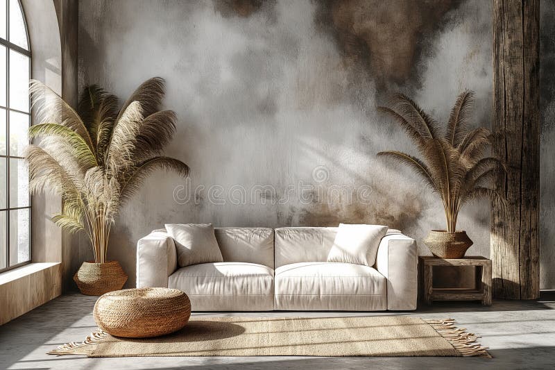 Cozy Living Room Corner with Rustic Elements Stock Photo - Image of ...