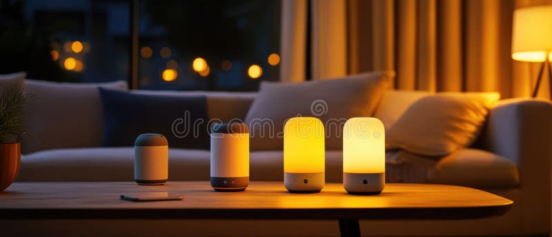 A Cozy Living Room with a Couch and Table, Featuring a Lamp for ...