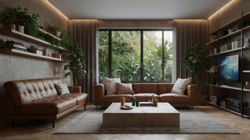 A Cozy Living Room Featuring a Comfortable Couch and Decorative Items ...