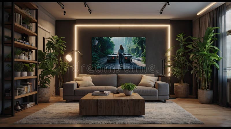 A Cozy Living Room Featuring a Comfortable Couch and Decorative Items ...