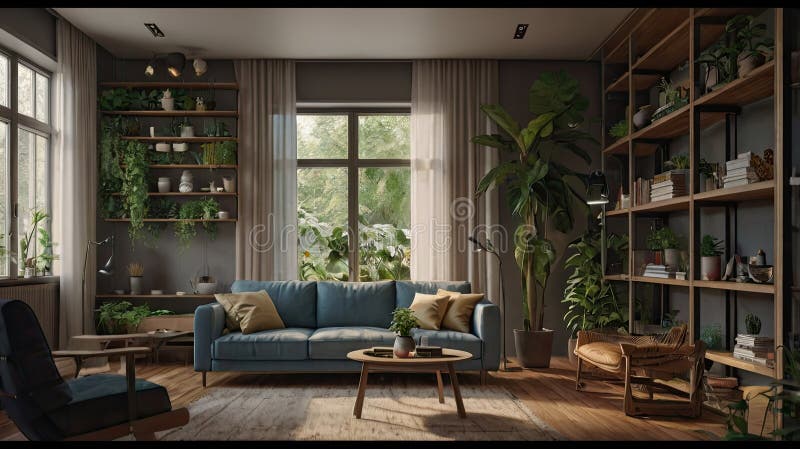 A Cozy Living Room Featuring a Comfortable Couch and Decorative Items ...