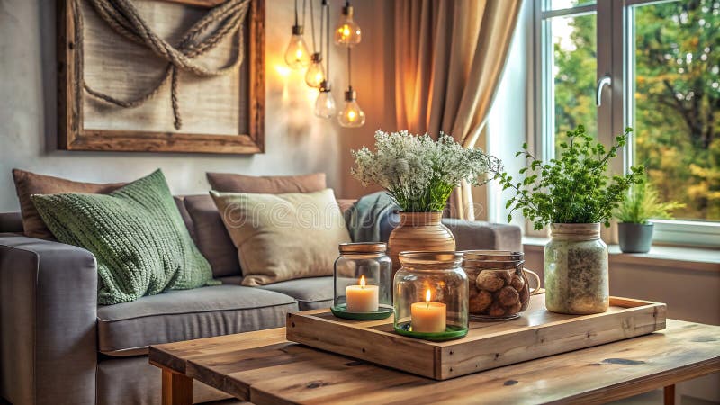 Cozy Living Room Scene with Diy Decor Elements: a Warm and Inviting ...