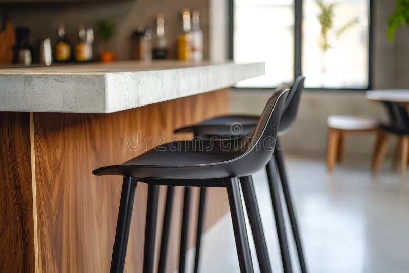Cozy Loft Kitchen Featuring a Comfortable Counter, Furniture, and Table ...