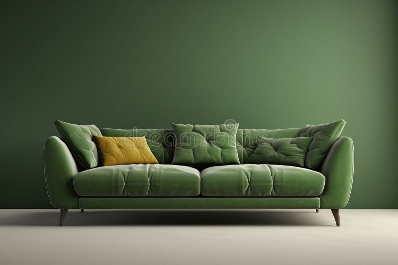 Cozy Luxury Couch in Scandinavian Style Over Studio Background Stock ...