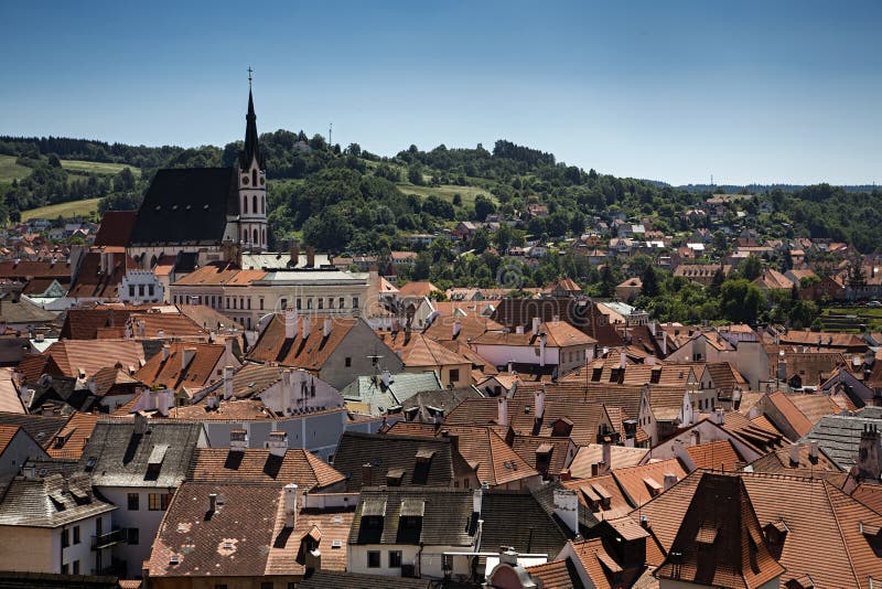 The Cozy Medieval Czech Suburbs in Summer Stock Photo - Image of ...