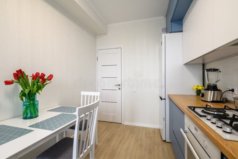 Cozy Modern Kitchen Interior, Some Drawers Pulled Out Stock Image ...