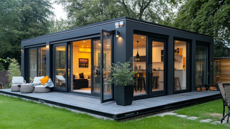 Modular Tiny Home Featuring Foldable Terrace and Sliding Doors ...