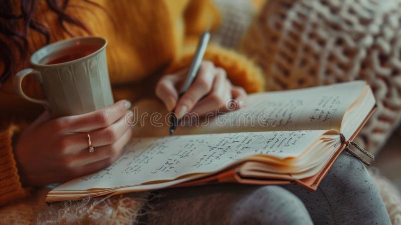 Journaling Inspiration: Cozy Writing Scene with Tea and Natural ...