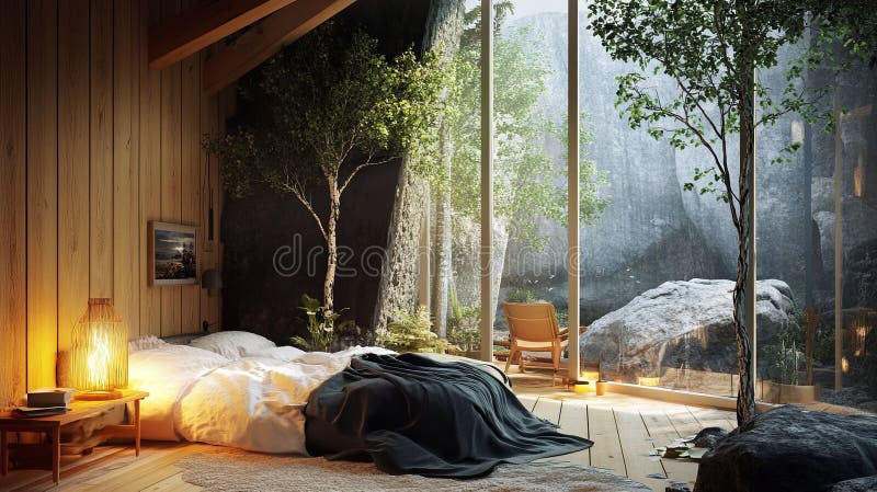 Cozy, Nature-inspired Scandinavian Interior Designs. Stock Image ...