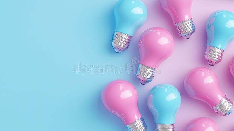 A Cozy Network of Glowing Light Bulbs Sharing Creative Ideas in Pastel ...
