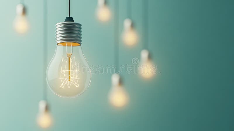 A Cozy Network of Glowing Light Bulbs Sharing Creative Ideas in Pastel ...
