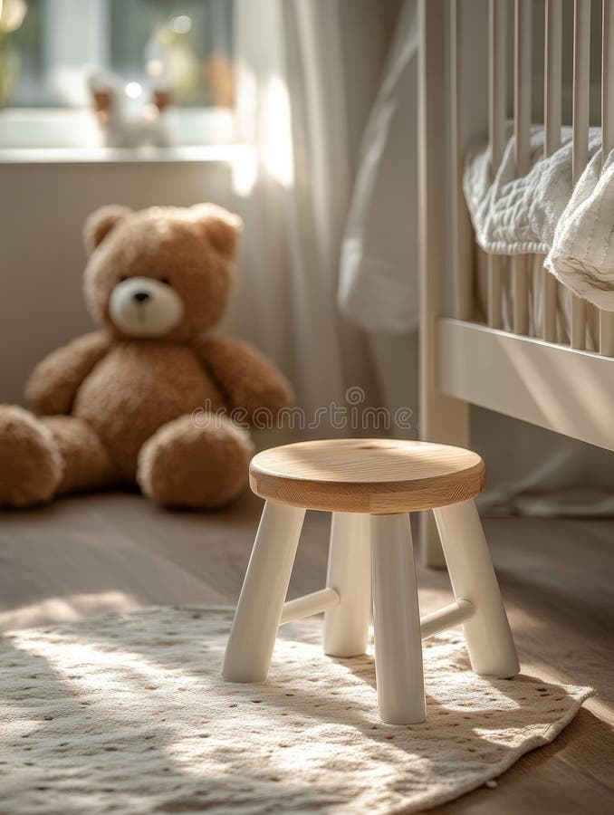 Cozy Nursery Stool Teddy Bear Crib Stock Photos - Free & Royalty-Free ...