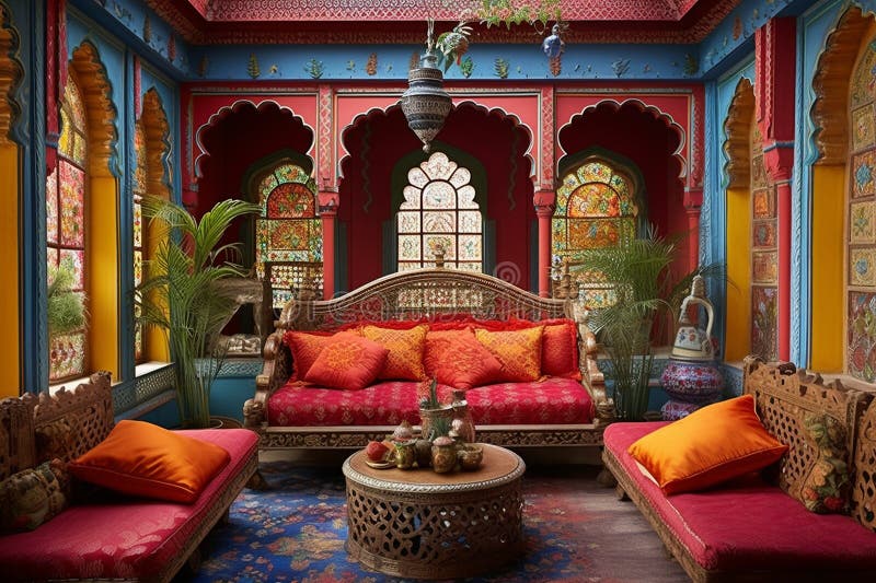 Cozy Oasis with Palace Flair. Generative AI Stock Illustration ...