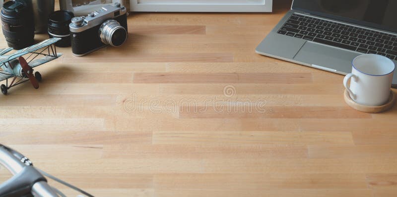 Cozy Photographer Workplace with Laptop Computer Stock Image - Image of ...