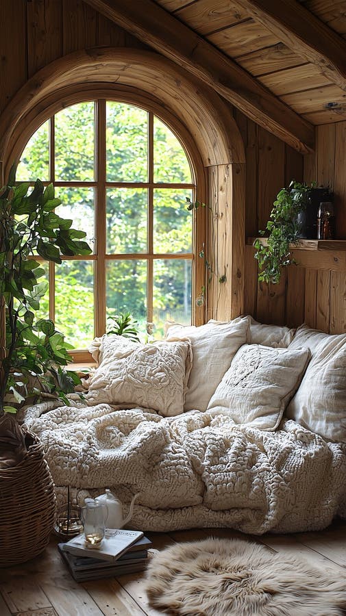 Cozy Place Boho Home Studio. Relax and Rest Concept Stock Image - Image ...