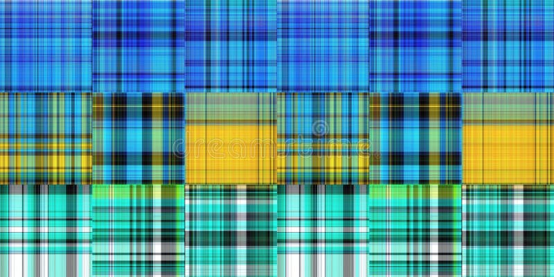 Cozy Plaid Patterns Seamless Border Background in Colorfull Autum Fall ...