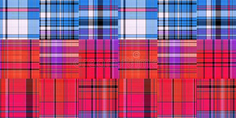 Cozy Plaid Patterns Seamless Border Background in Colorfull Autum Fall ...