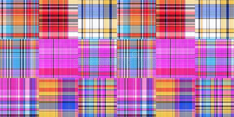 Cozy Plaid Patterns Seamless Border Background in Colorfull Autum Fall ...