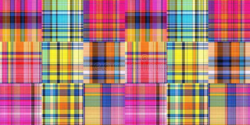 Cozy Plaid Patterns Seamless Border Background in Colorfull Autum Fall ...