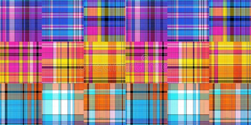 Cozy Plaid Patterns Seamless Border Background in Colorfull Autum Fall ...