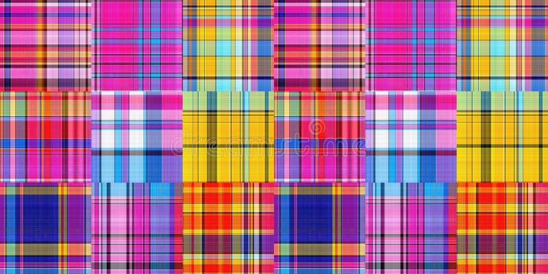 Cozy Plaid Patterns Seamless Border Background in Colorfull Autum Fall ...