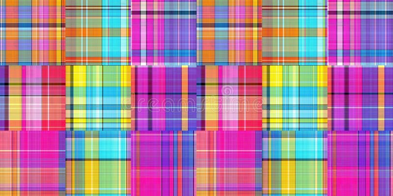 Cozy Plaid Patterns Seamless Border Background in Colorfull Autum Fall ...