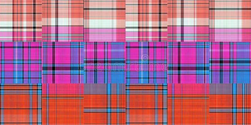 Cozy Plaid Patterns Seamless Border Background in Colorfull Autum Fall ...