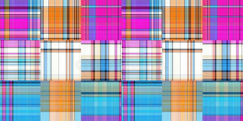 Cozy Plaid Patterns Seamless Border Background in Colorfull Autum Fall ...