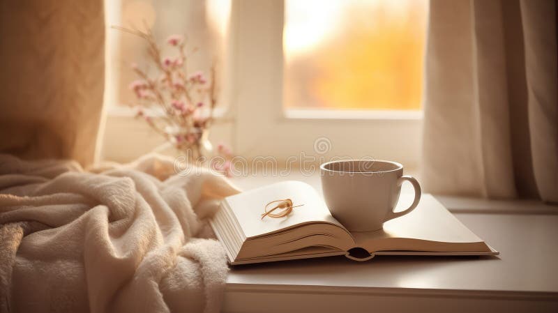 Cozy plain book stock illustration. Illustration of background - 375593147