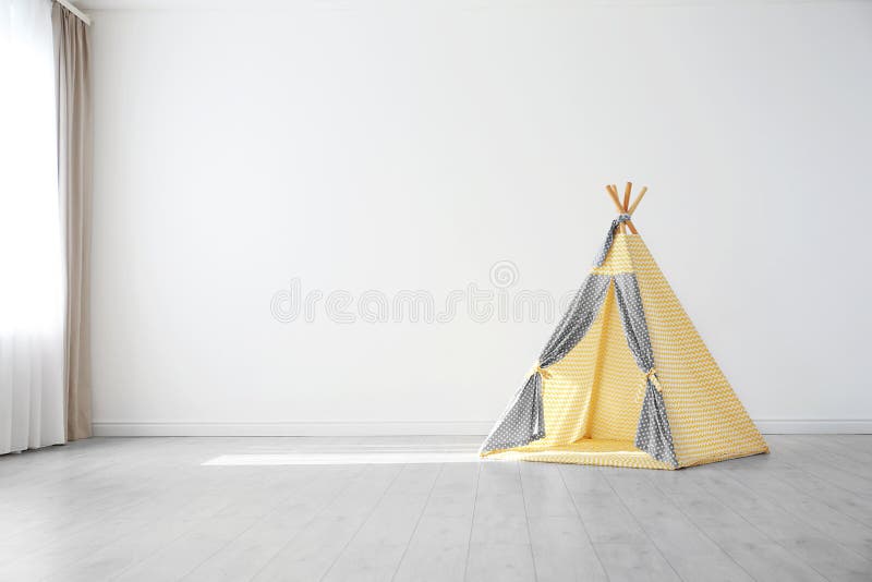 Cozy Play Tent for Kids As Element of Nursery Interior in Empty Room ...